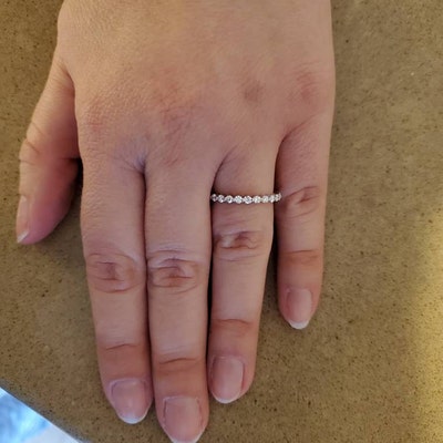 ON SALE single Prong Ring / 2.0mm 3/4 Eternity Single Prong Wedding ...