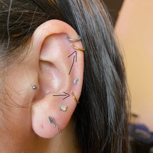 16G Hoop, Cartilage Hoop, Surgical Steel Clicker, Seamless Hoop Earring ...