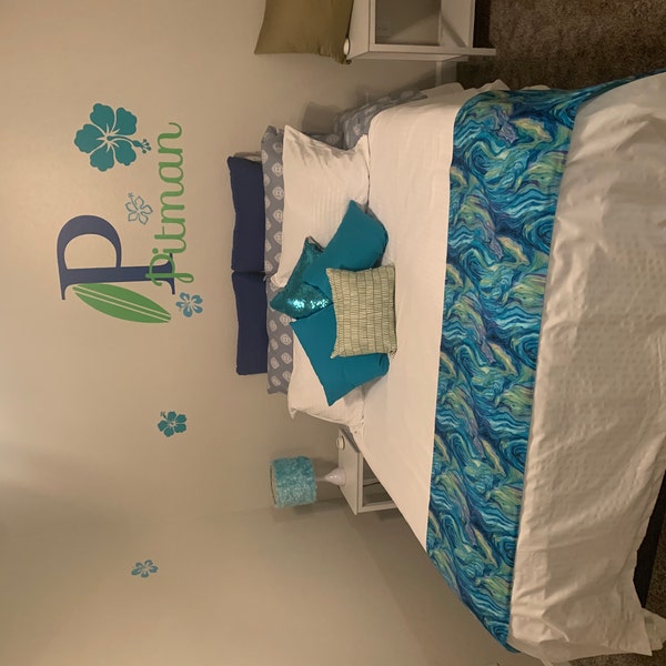 Blue Water Runner, Aqua Tropical Table Runner, Ocean Runner, Caribbean ...