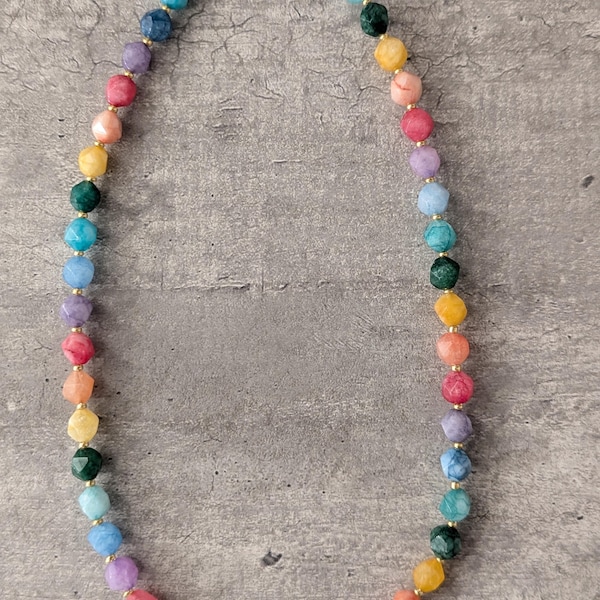 Periwinkle Shell Beaded Necklace With Gold Accents and Ceramic Fish ...