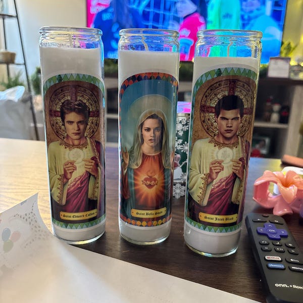 Twilight Candles Saint Edward Cullen Saint Jacob Black Saint Bella Swan ...