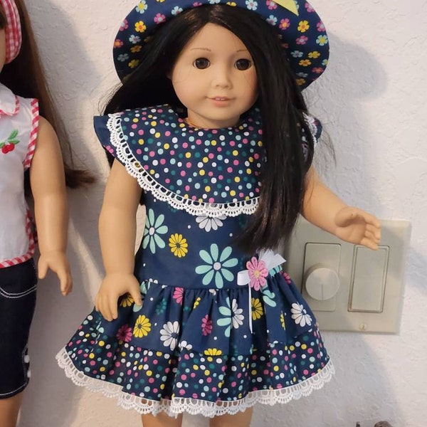 18 Inch Doll Dress Made With Pieced Mini Charm Pack Squares, Multi ...