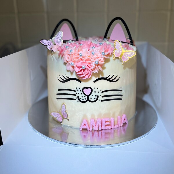 Cat Face Cake Topper, Cat Face Set, Cat Face Cake Decoration, Cake Decorations, - Etsy