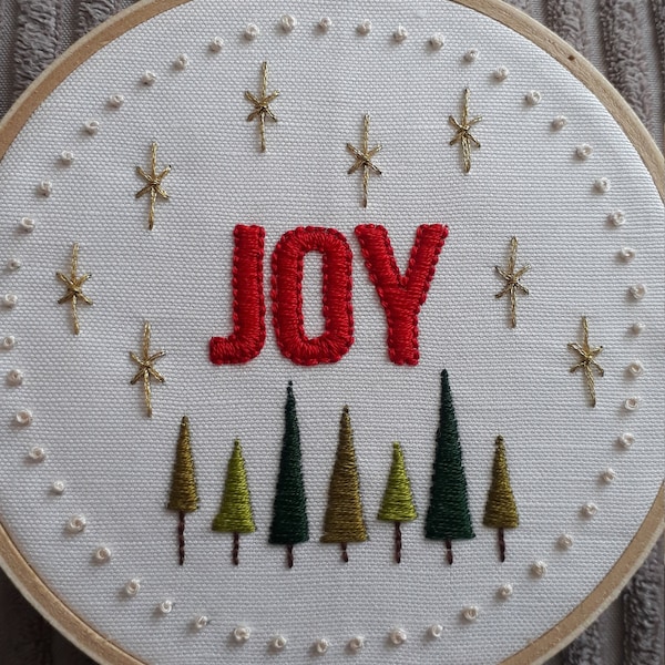 Joy Embroidery Pattern | Modern Hand Embroidery Kit | Beginning ...