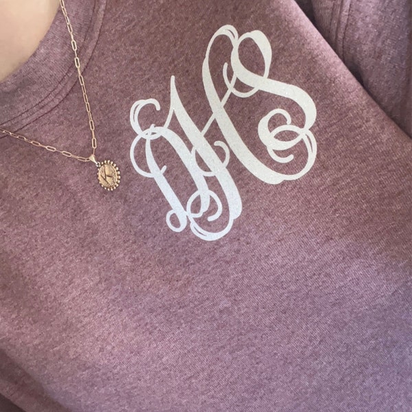 Monogrammed Sweatshirt Monogram Sweater Crewneck Gift for Her Gift ...