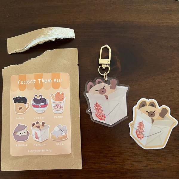 Munchy Meows Blind Bag | Acrylic Keychain | Glossy Vinyl Sticker | Cute ...