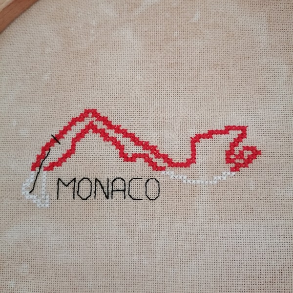 Monaco Grand Prix F1 Cross Stitch Track Map PDF Pattern - Etsy