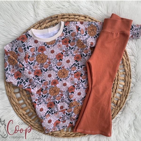 Flared Pants Pattern for Girls, Girls Flared Pants Pattern, Baby Flare ...