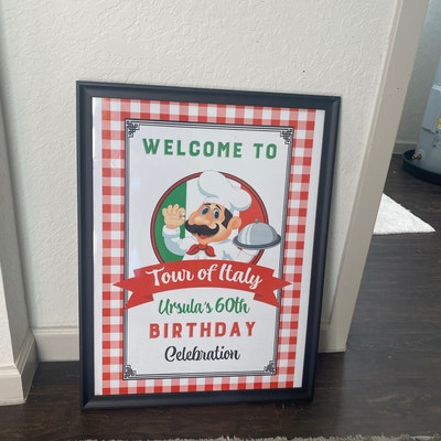 Personalized Italian Pizza Pasta Party Poster Printable or Printed With ...