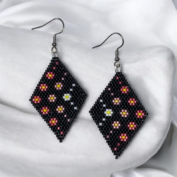 Northern Lights Starry Night Brick Stitch Pattern, Nature Mountain ...