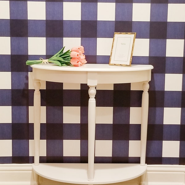 Small Buffalo Check (4 Inch) // Bright Navy Removable Peel 'n Stick ...