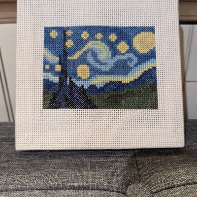 The Starry Night Mini Cross Stitch Pattern PDF Small Mini - Etsy