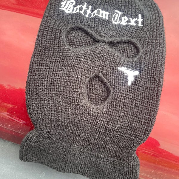 Custom Embroidered Three-hole Ski Mask: Personalized Text Balaclava - Etsy