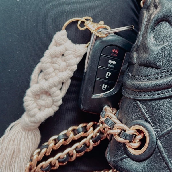 Macrame Keychains Boho Keychains Boho Macrame Keychains Macrame Accessories Bag Charm Gifts for ...