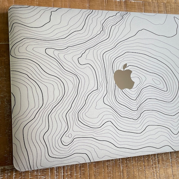 Geographic Contour Map MacBook Transparent Skin | Abstract Topography ...