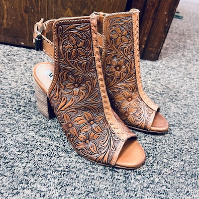 Western Tooled Heels - Etsy