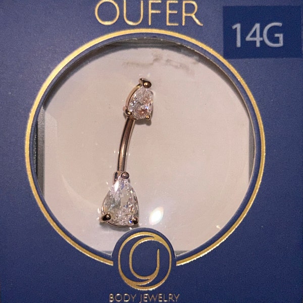 14G 316L Stainless Steel Crystal Belly Button Ring/ Silver/ Rose Gold Navel Ring/belly Button ...