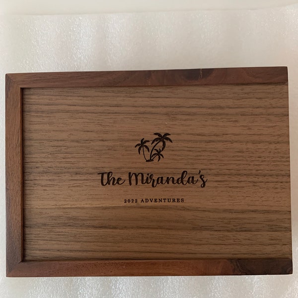 Engraved Travel Memory Box - Wood Keepsake Box for Sentimental Items ...