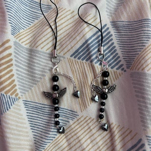 Matching Red and Black Heart Phone Charms - Etsy