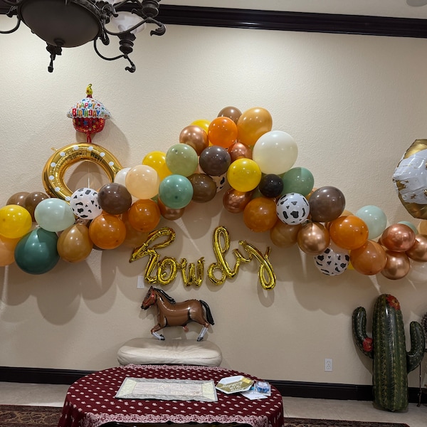 Wild West First Rodeo Birthday Party Decor for Boy Cowboy Balloon ...