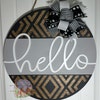Hello Geometric Welcome Sign, Digital Download, Round Door Hanger Svg ...