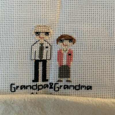 Custom 2 Character Cross Stitch Family - Etsy