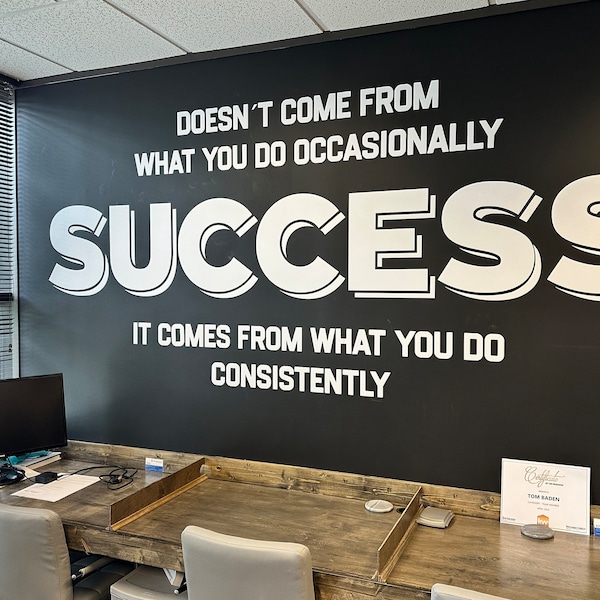 Success Wall Decal, Office Wall Art, Office Decor, Office Wall Decal ...