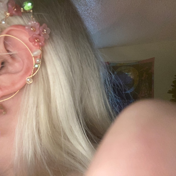 Garden Faerie | Flower Ear Cuff - Fairy Ears - Elf Ears - Gold Elf Ear ...