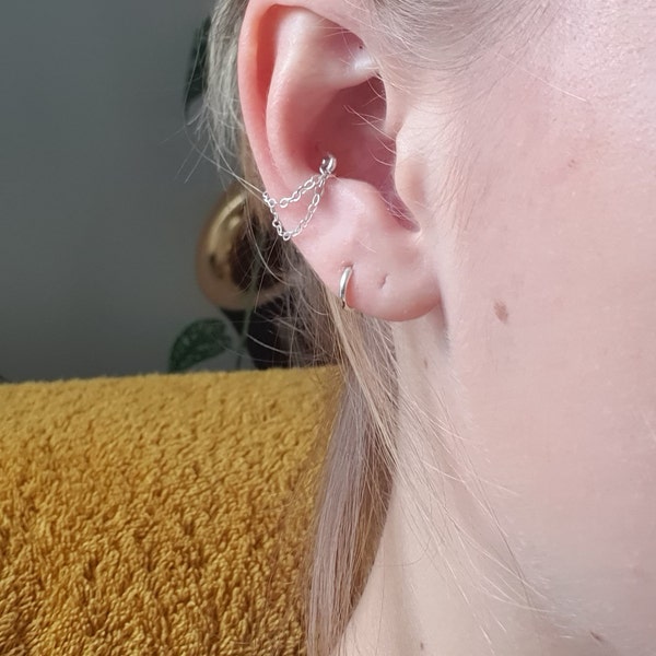 Double Chain Conch Dangle Earring Gold Silver - Etsy