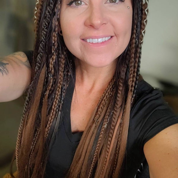 Brown and Rainbow Set of DE Braids and Dreads, Dreadlocks, Dread ...