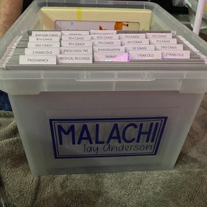 Kids File Box Memory Box Milestone Tote School - Etsy