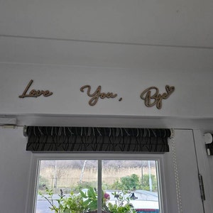 Wooden 'love You, Bye' Sign Above Door Hallway Sign Natural Wood ...