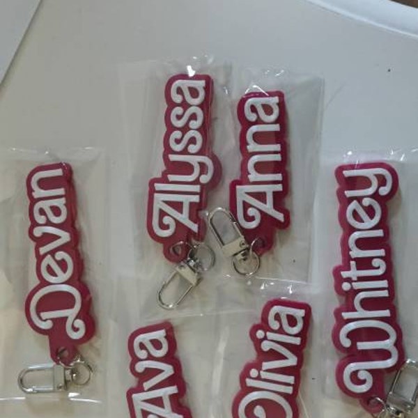 Personalized Keychain - Two-tone - Custom Colors & Text - Bag Charm ...