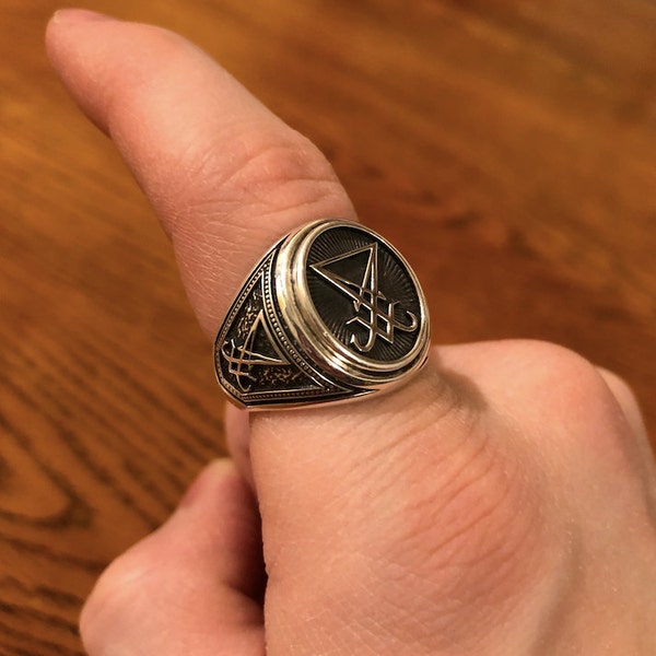 Sigil of Lucifer Ring, Seal of Satan Ring, Lucifer Signet Ring, Occult ...