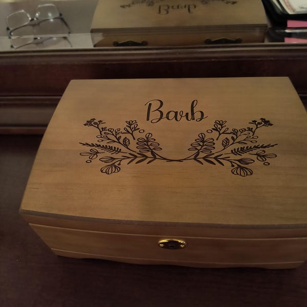 Personalized Wooden Jewelry Box, Customized Retro Jewelry Box ...