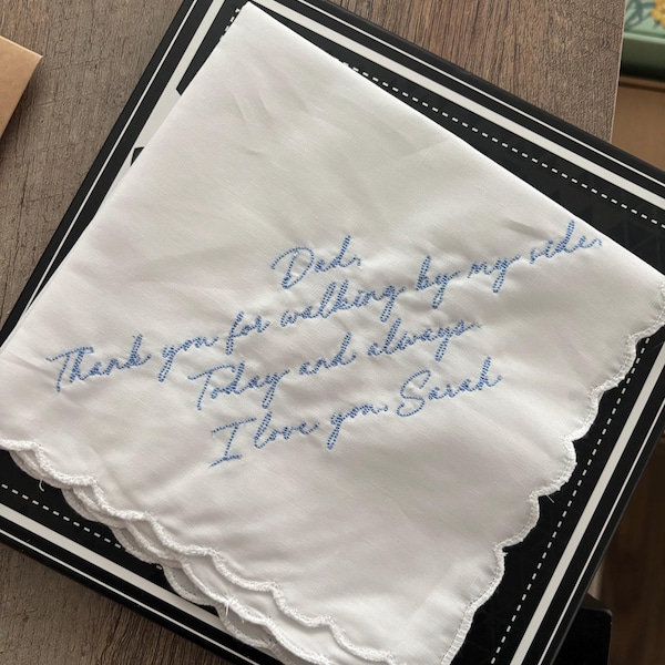 Hand Written Embroidered in Memory of Funeral Handkerchief With a ...