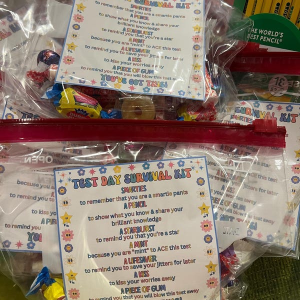 Testing Day Snack Tag Printable Classroom Treat Tag, Test Printable ...