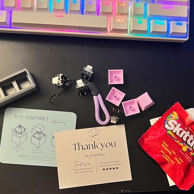 Mechanical Switch Clicky Fidget White Th W/ Strap Keyboard - Etsy