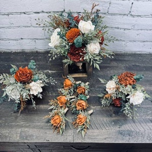SPICED SEPTEMBER: Rustic Boho /burnt Orange/ivory Sola Wood Flowers ...