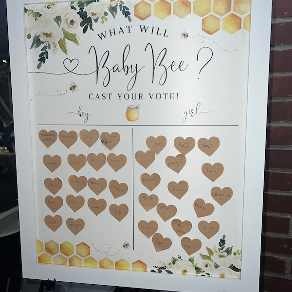 Bee Gender Reveal Boy or Girl Chart What Will Baby Bee He or She Cast ...