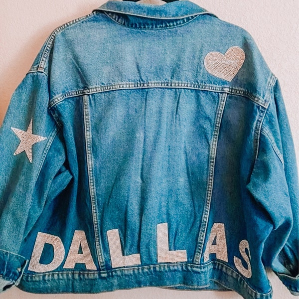 Denim Jacket With Fabric Panel - Etsy