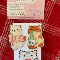 Cat With Asian Drinks Stickers/bubble Tea/ Soju/yakult/ramune/boba ...