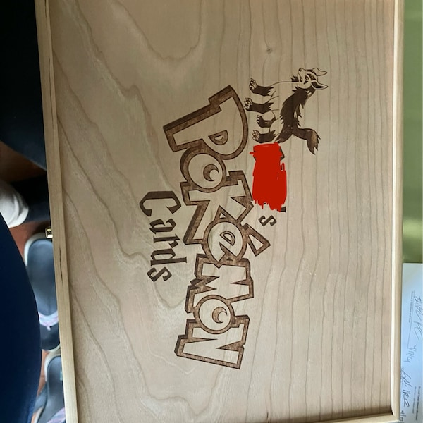 Wooden Trading Card Deck Box With Hinged Lid Box With Dividers Fits ...