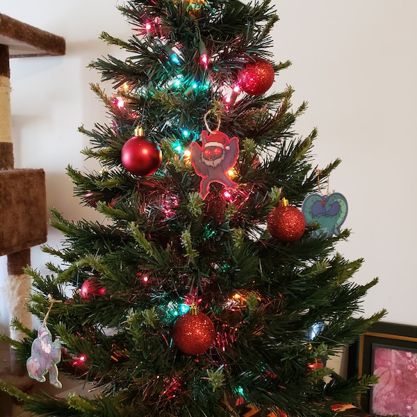 Cryptid Christmas Tree Ornaments - Mothman Ornament, Nessie Ornament ...