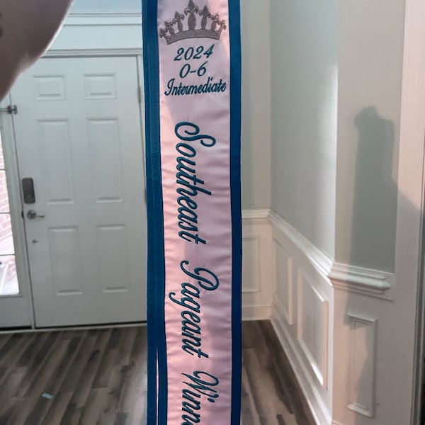 Pageant Sashes/with a Trim /crown on Shoulder / Personalize Your ...