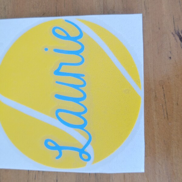 Tennis Ball Decal Sticker I Choose From 45+ Colors I 100+ Fonts I Name ...