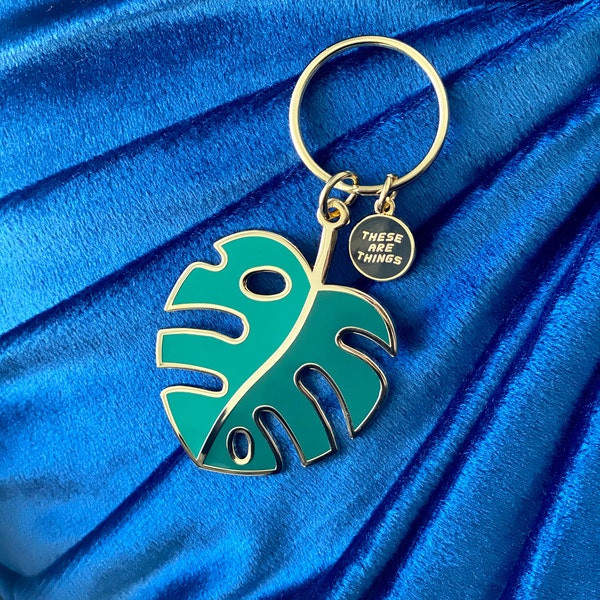 Monstera Leaf Enamel Keychain - Etsy