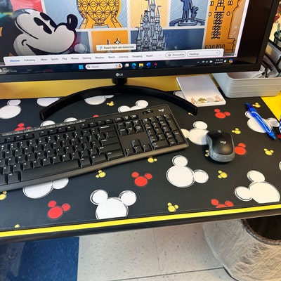Disney Polka Dots Desk Mat, Disney Office Decor, Disney Mouse Pad ...