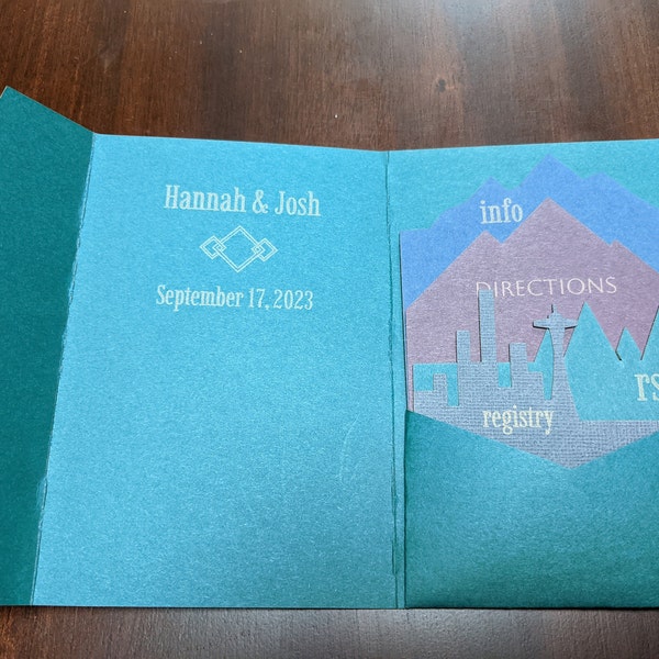 4x6 Pocket Wedding Invitation Template: Trifold Folio (SVG DXF PDF ...