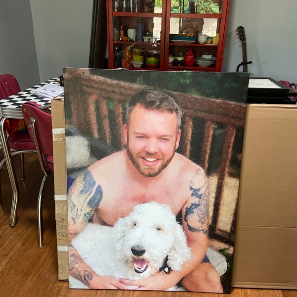 Custom Portrait Canvas Print. Personalized Digital Custom Painting ...